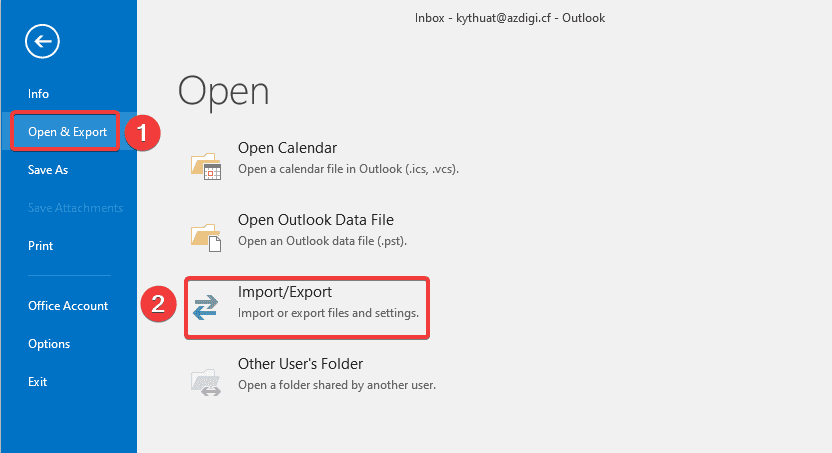 Hướng dẫn Backup/Restore Email trên Outlook - AZDIGI Blog