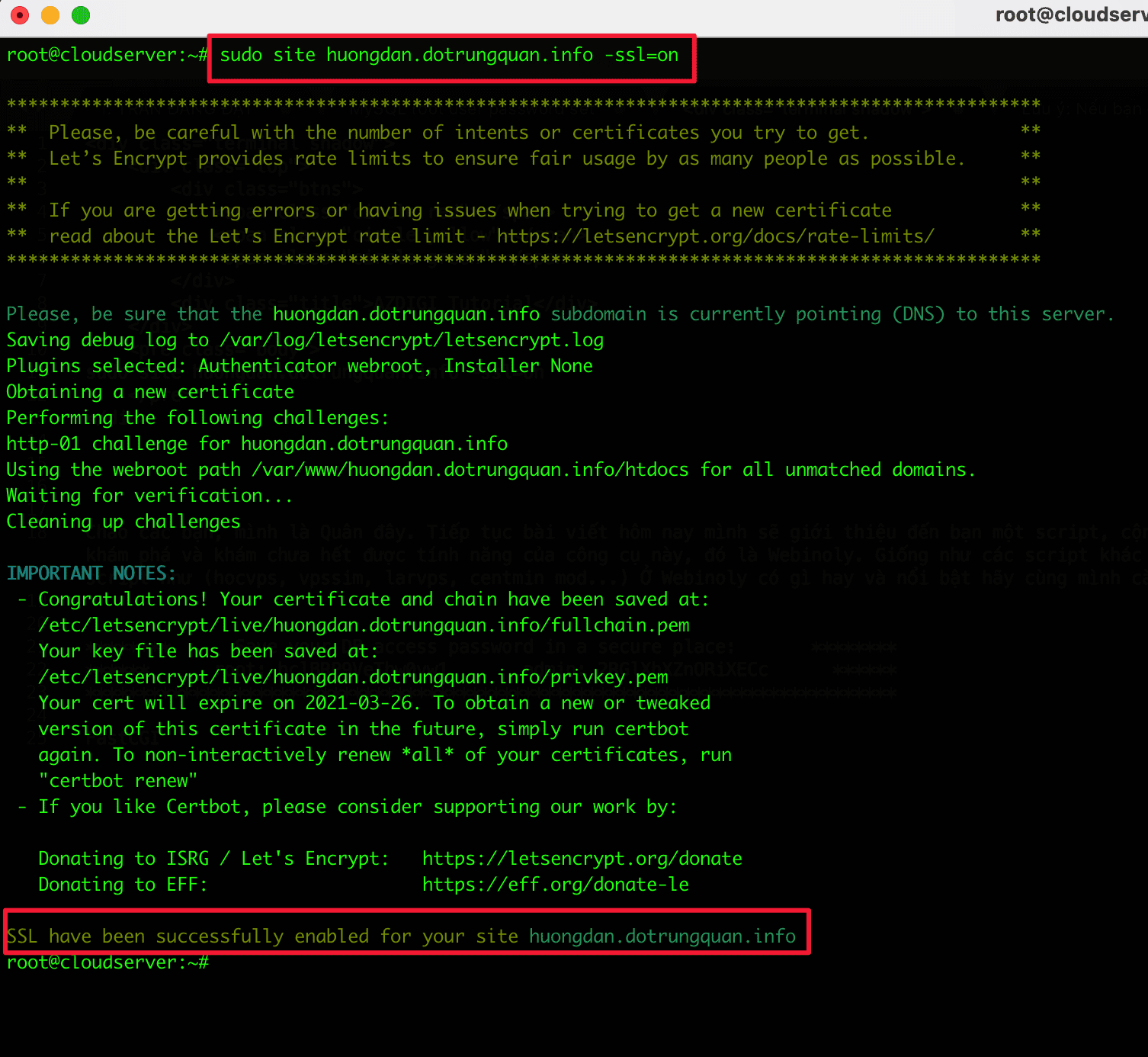 How to install WordPress on Webinoly - AZDIGI Blog