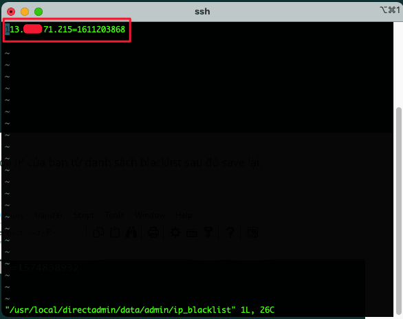 Xử lý lỗi Your IP is blacklisted trên DirectAdmin với 2 bước