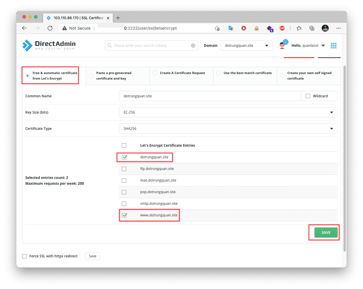 Cài đặt ZeroSSL trên DirectAdmin - AZDIGI Blog