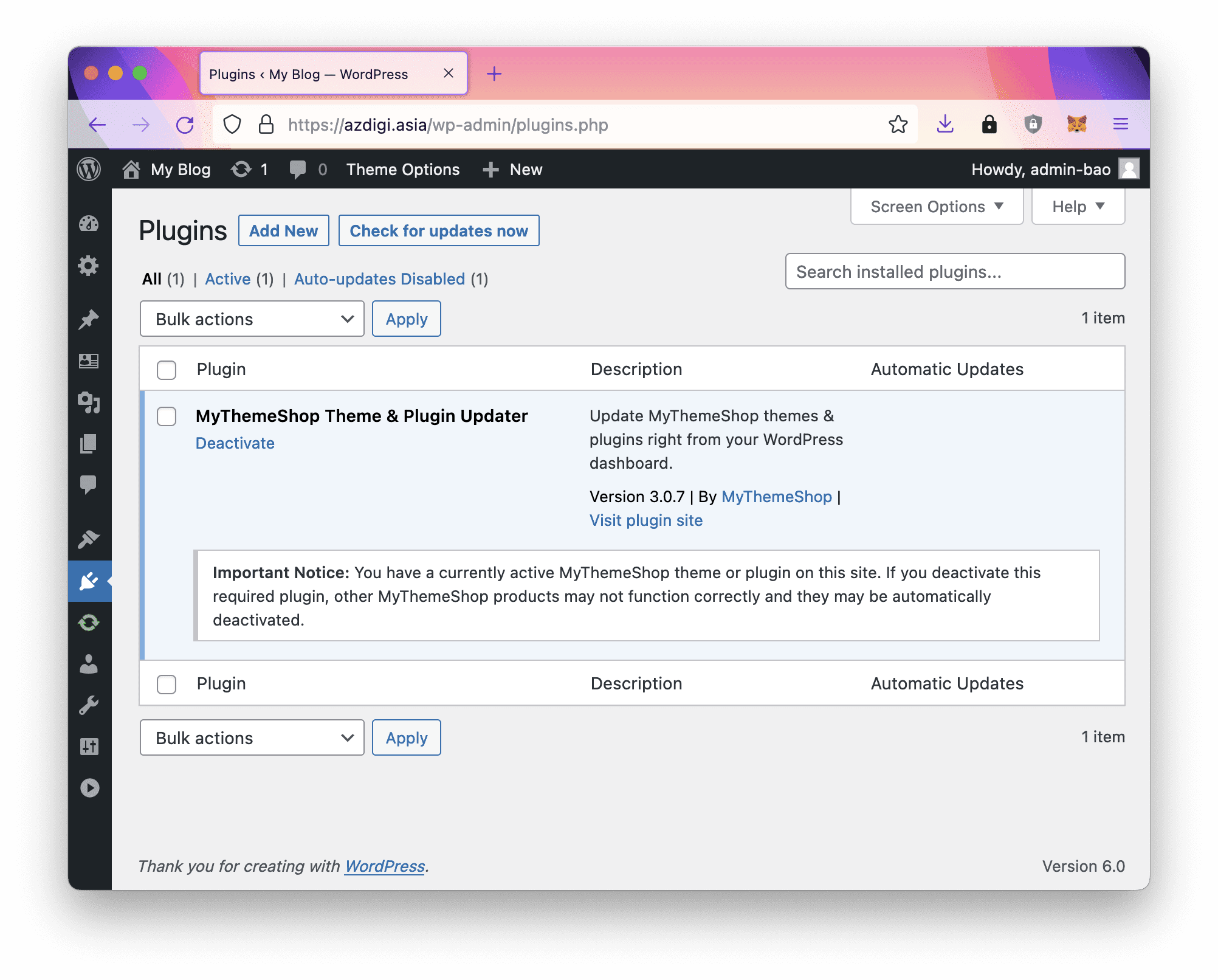 #1 Preventing plugin installation on WordPress - AZDIGI Blog