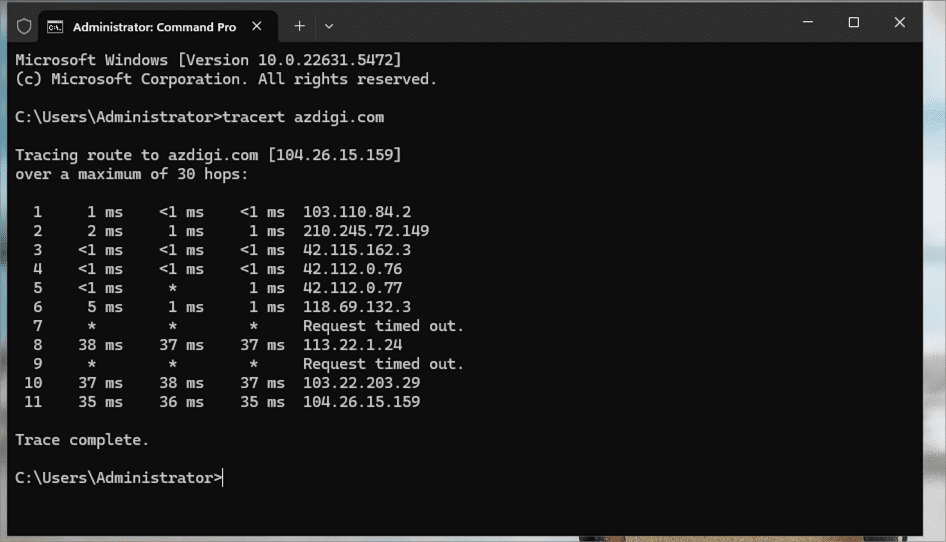 Hướng dẫn sử dụng Ping và Tracert - AZDIGI Blog