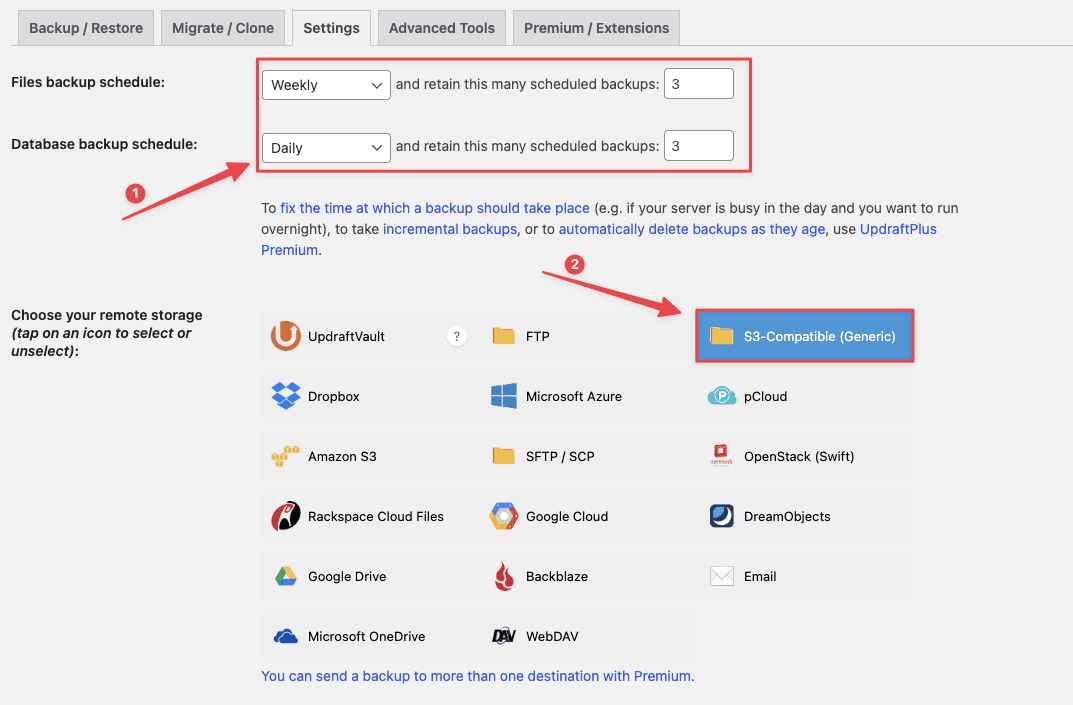 Backup dữ liệu Wordpress lên S3 bằng plugin UpdraftPlus - AZDIGI Blog