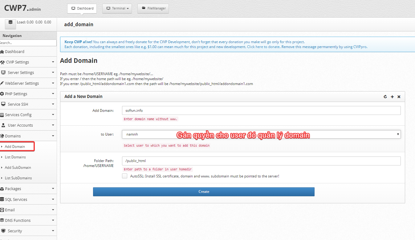 How to add an addon domain to CentOS Web Panel (CWP) - AZDIGI Blog