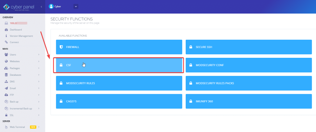How to install and use CSF on CyberPanel - AZDIGI Blog