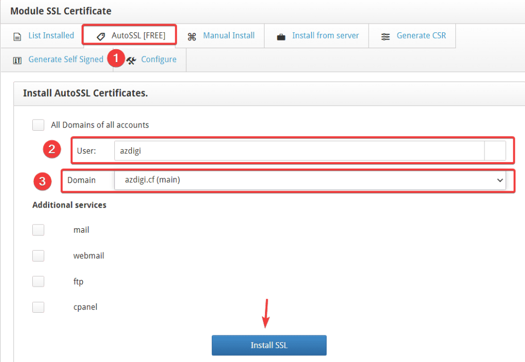 How to install Let's Encrypt SSL on Centos Web Panel (CWP) with 2 steps