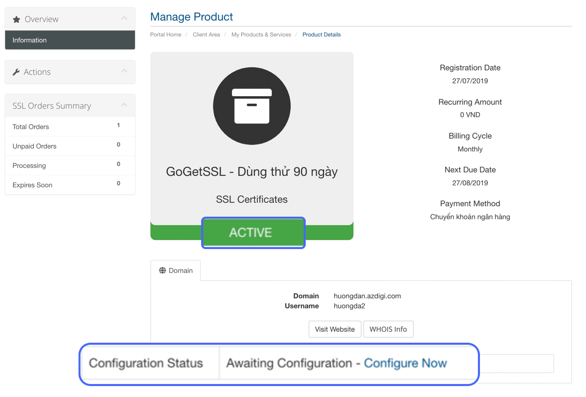 How to validate a 90-day trial SSL certificate - AZDIGI Blog