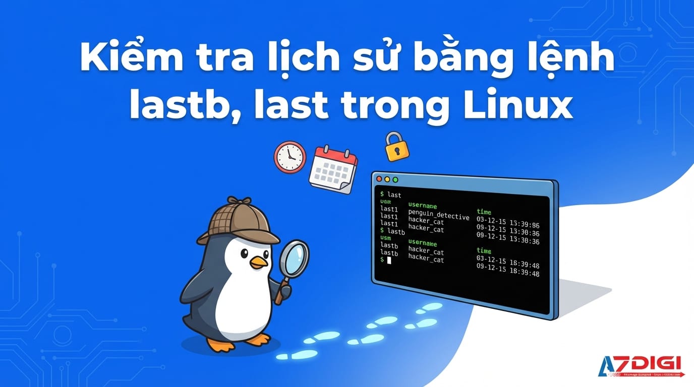 Kiểm tra lịch sử bằng lệnh lastb, last trong Linux - AZDIGI Blog