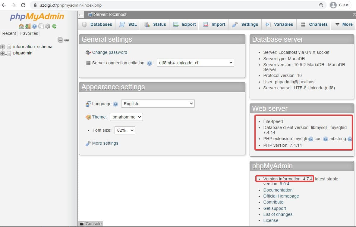 Install phpMyAdmin on OpenLiteSpeed - AZDIGI Blog