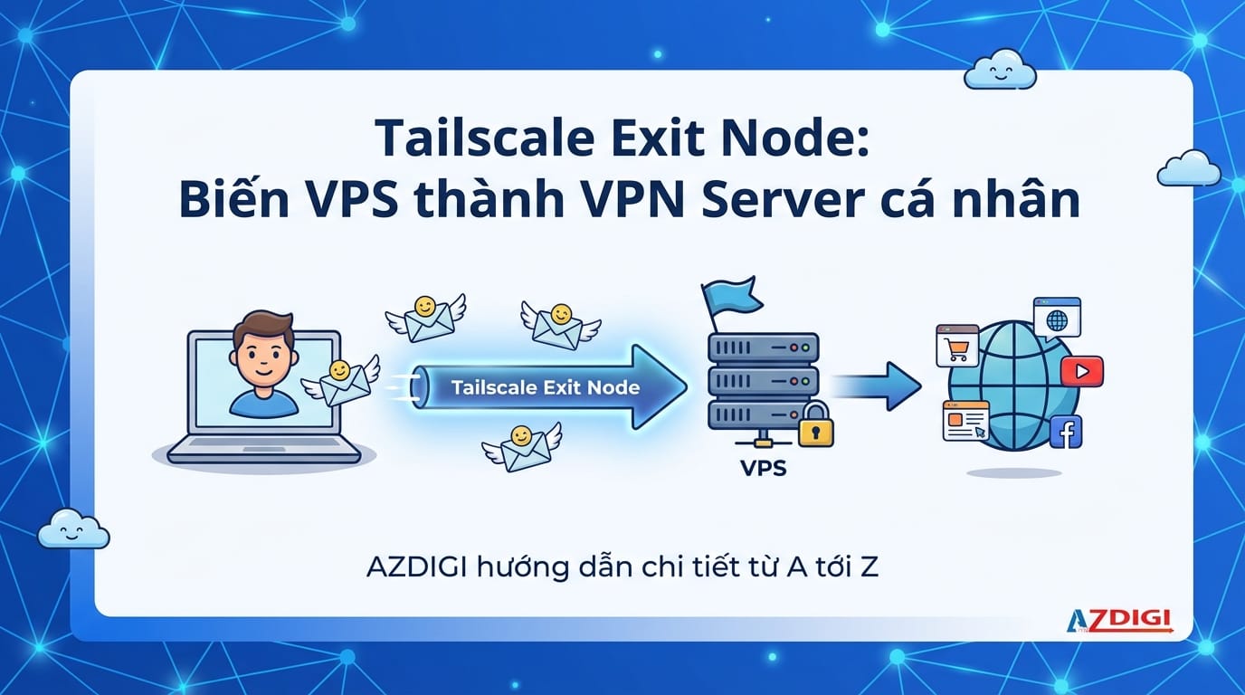 Tailscale Exit Node: Biến VPS thành VPN Server cá nhân - AZDIGI Blog