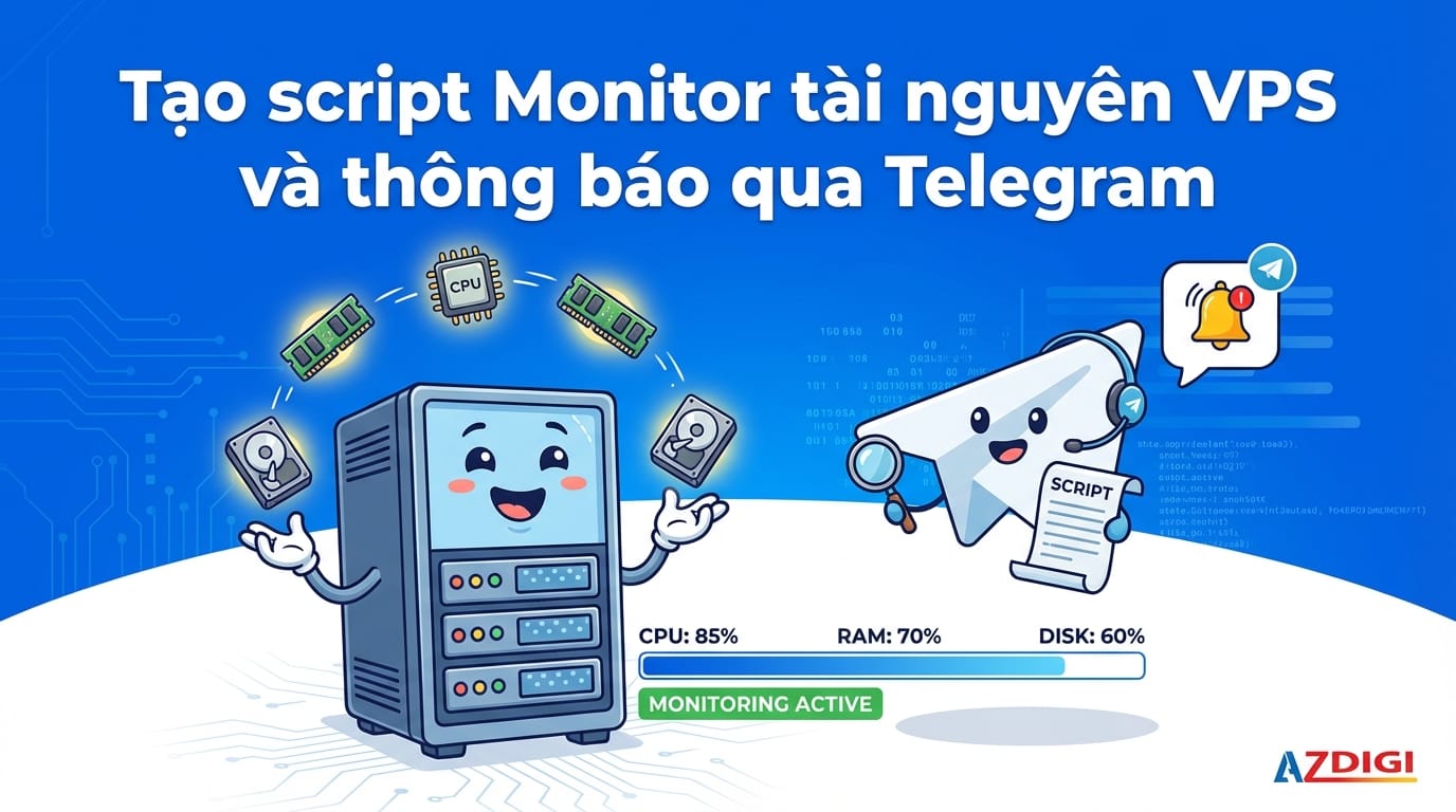 Tạo script Monitor tài nguyên VPS và thông báo qua Telegram - AZDIGI Blog