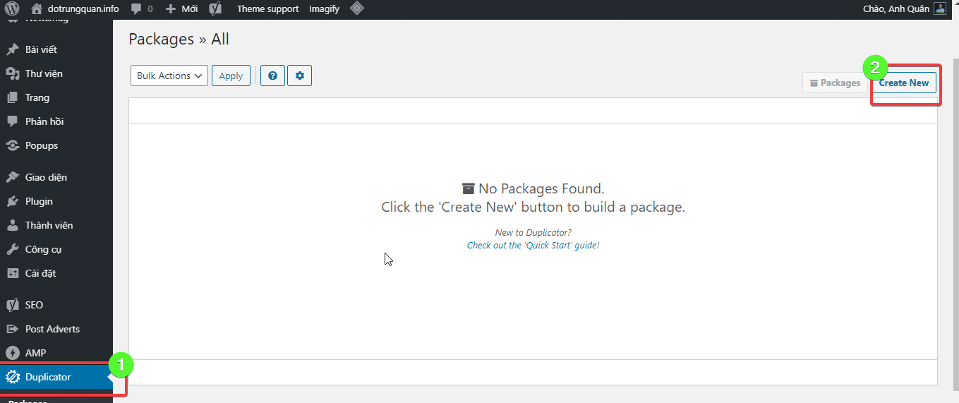 Hướng dẫn chuyển dữ liệu bằng Duplicator – WordPress Migration Plugin ...