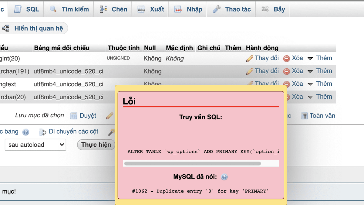 Fix Database Table Missing Primary Key error on WordPress with 2 steps