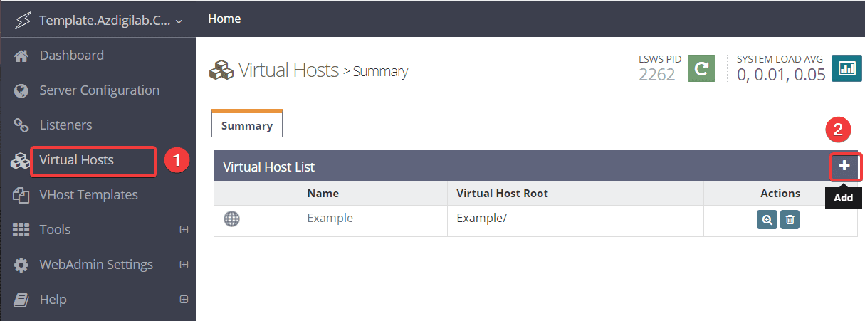 How to add the website to OpenLiteSpeed WebAdmin GUI with 5 steps